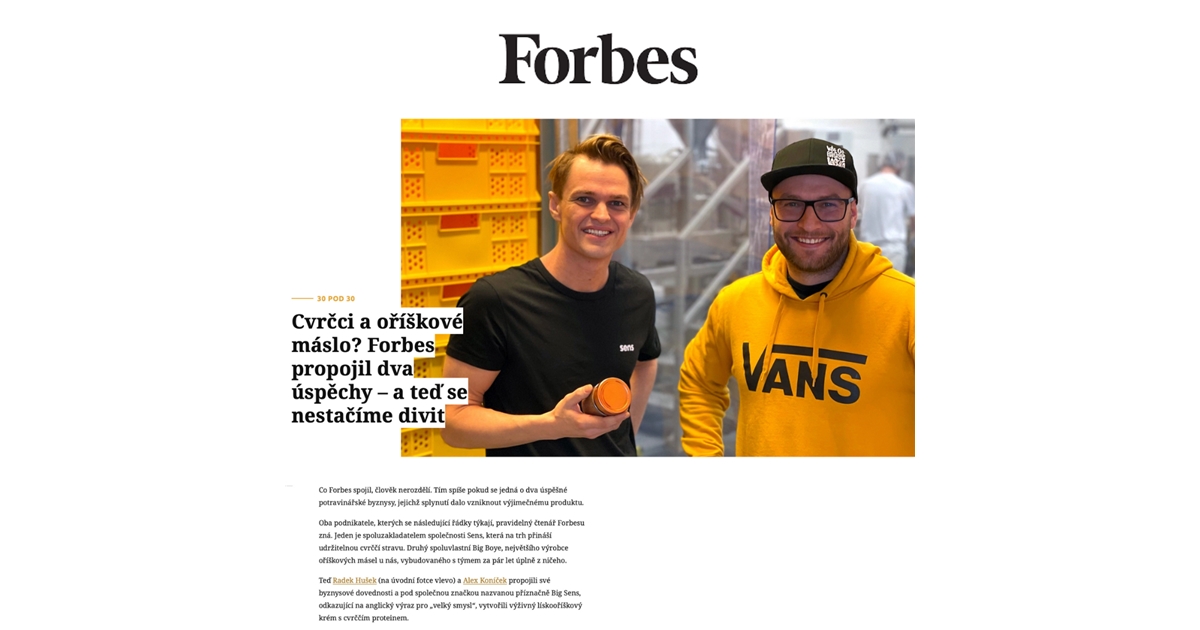 Cvrččí máslo BIGsens na Forbesu - BIG BOY®